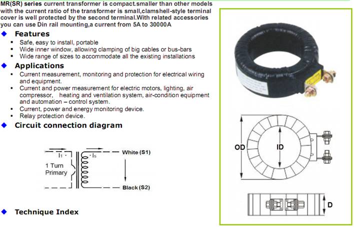 MR-PR Series Low Voltage CT