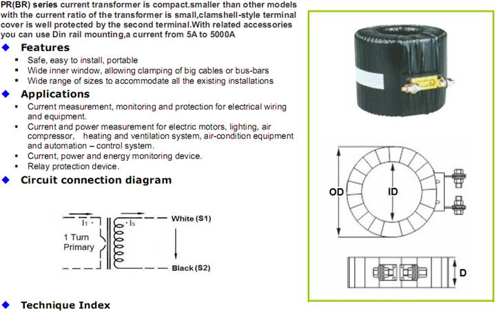 MR-PR Series Low Voltage CT