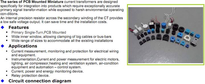 PCB Mounted Series Current Transformer