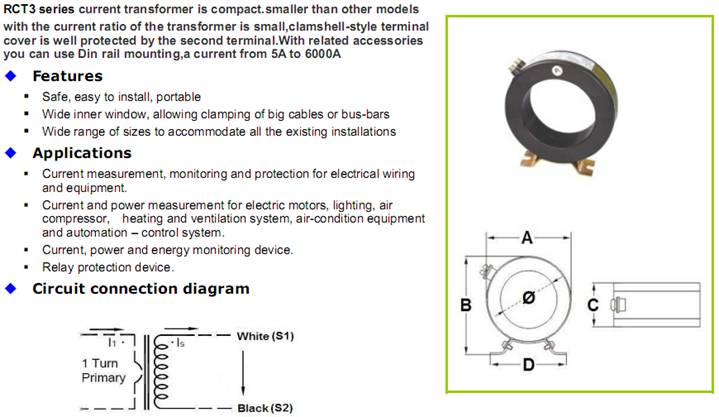 RCT Low Voltage Current Transformers