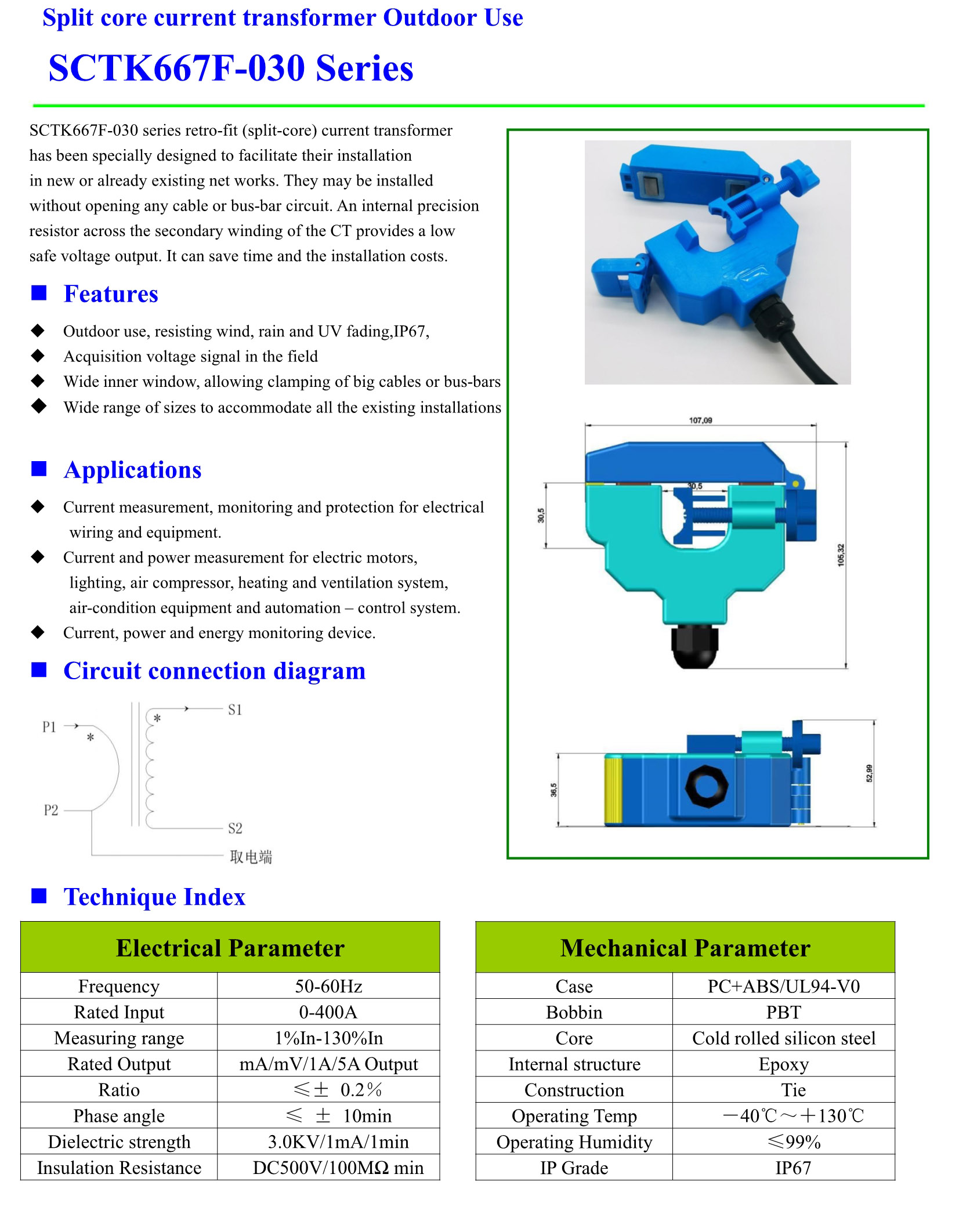 Sctk667f 030 Outdoor Split Core Current Transformer